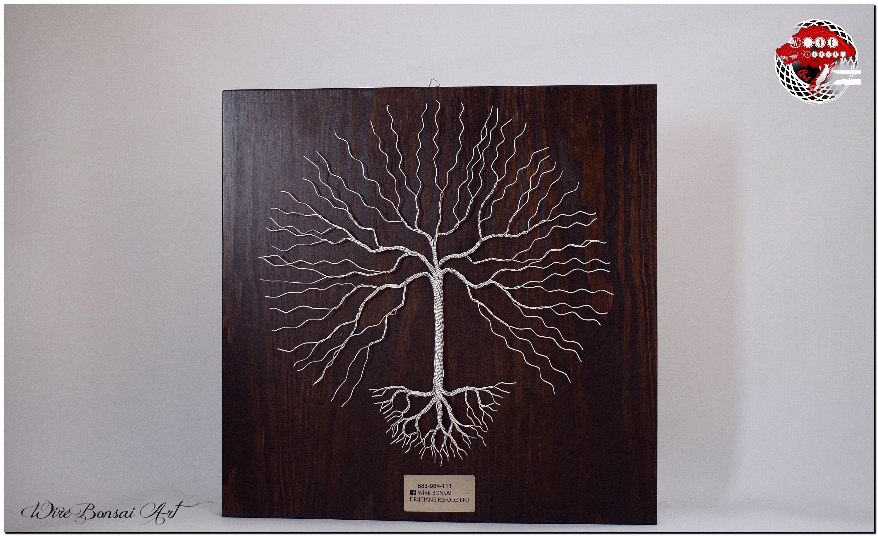 Wire Tree on the Wall Handmade Tree on a Wooden Board | Etsy