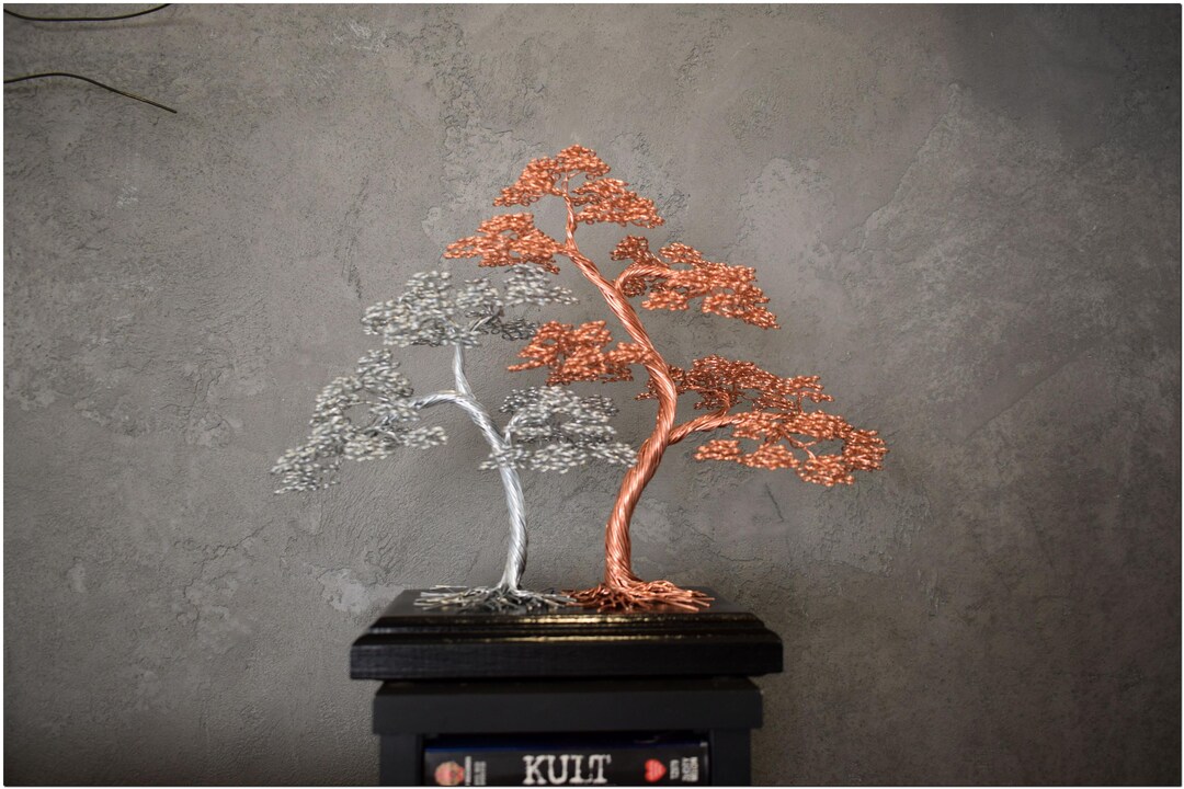 Metal Tree With Combination of Steel and Copper Wire | Engraved ...