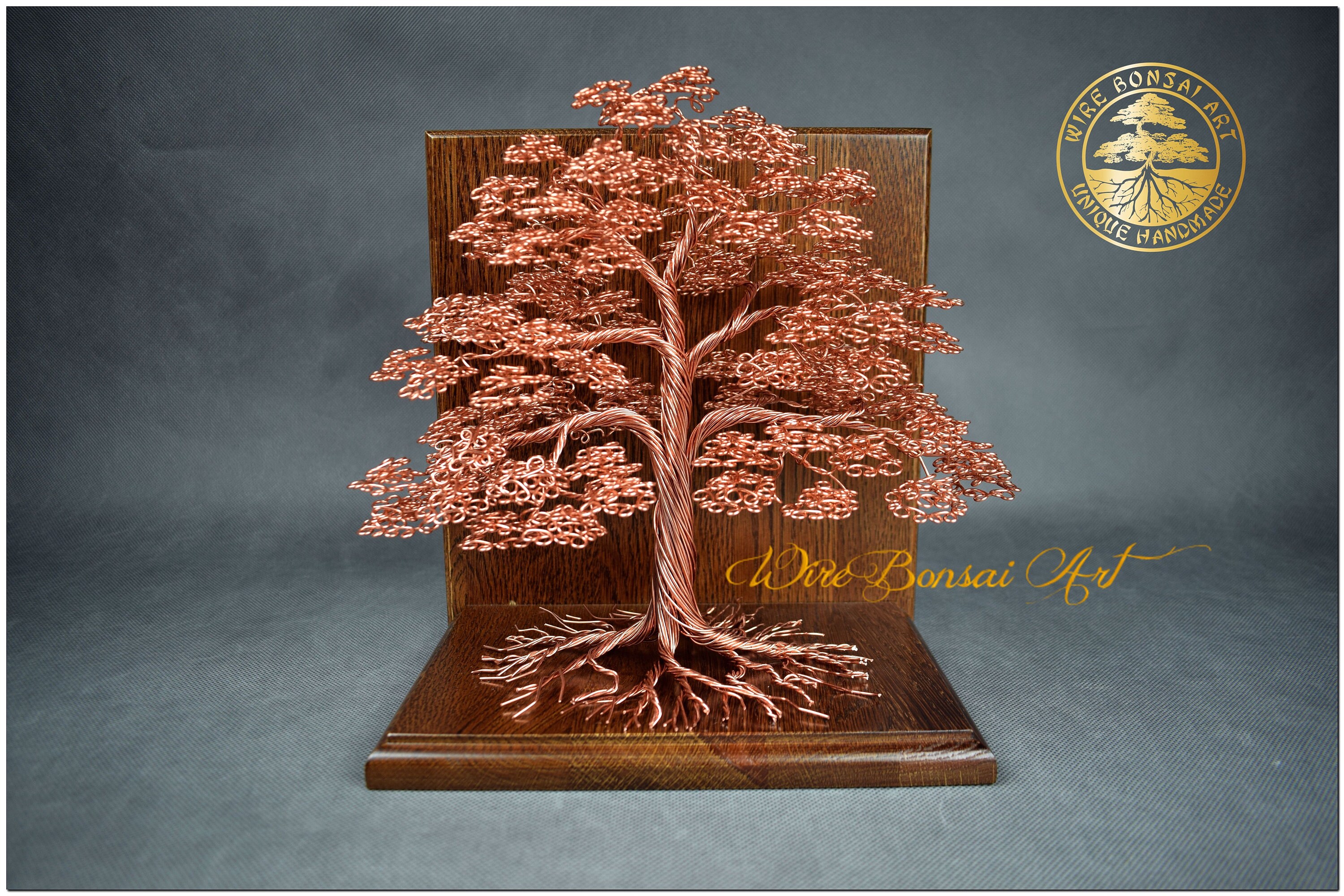 Bigger Copper Wire Bonsai Tree | Copper Anniversary | Engraved ...