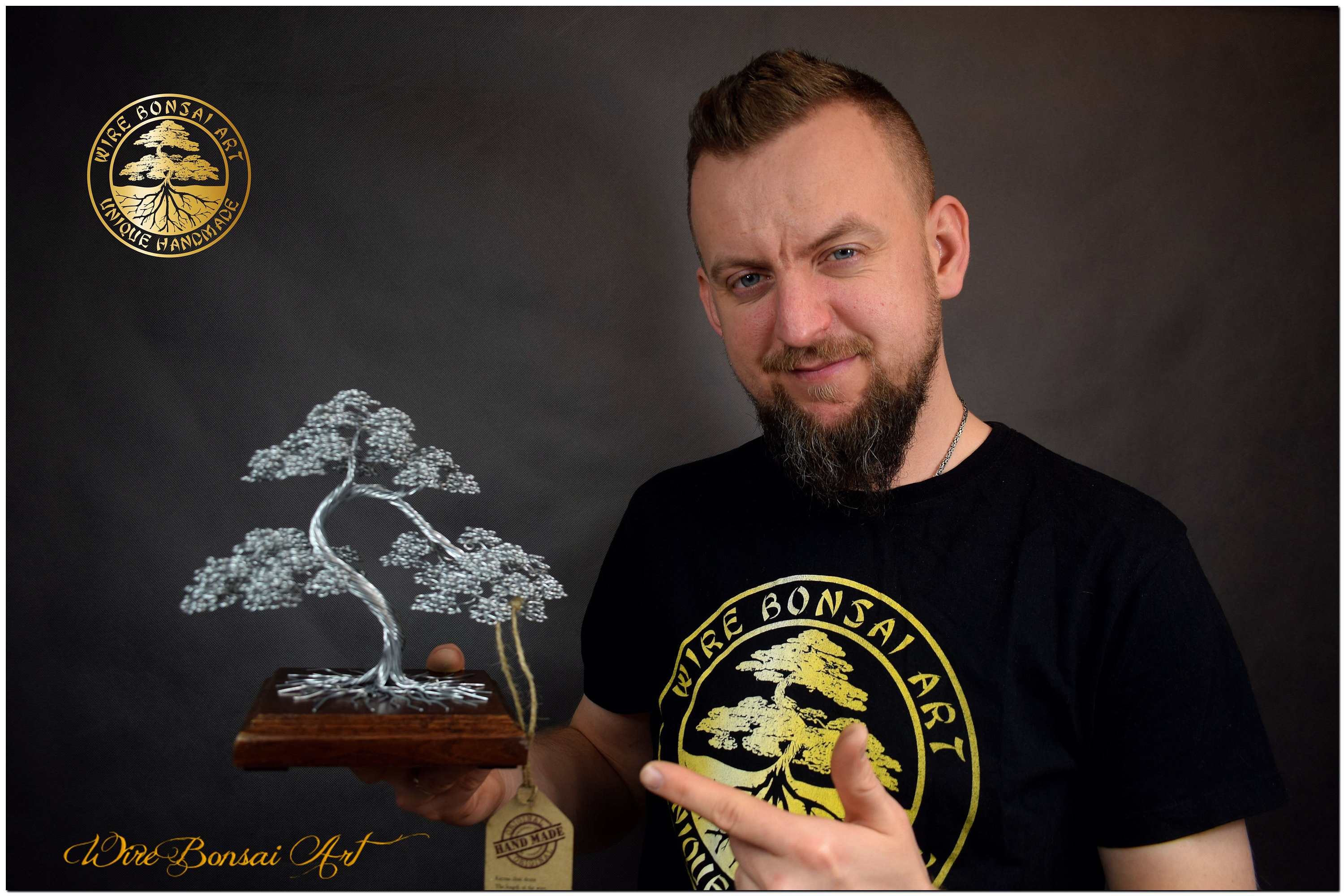 Metal Wire Bonsai Tree | Engraved Dedication | Luxury Handmade | Steel ...