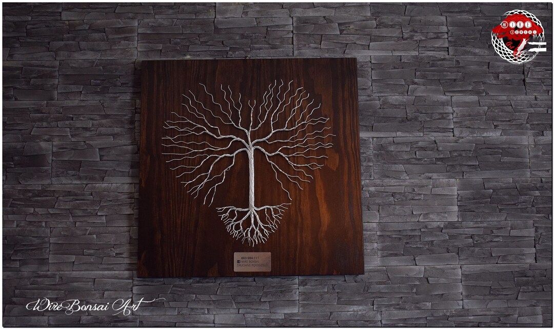 Wire Tree on the Wall | Heart - Shaped Tree | Engraved Dedication ...