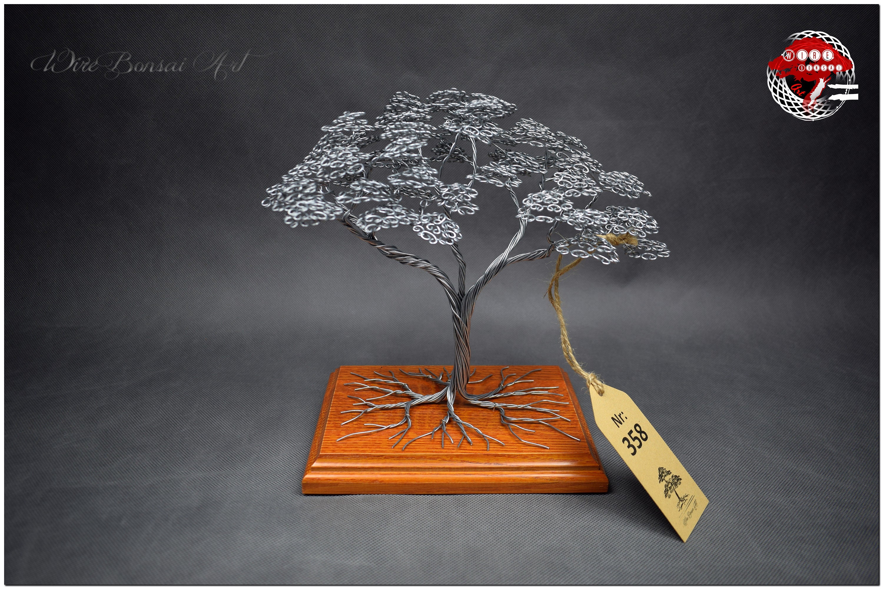 Engraved Metal Bonsai Tree: Handmade Steel Wire Sculpture - Etsy
