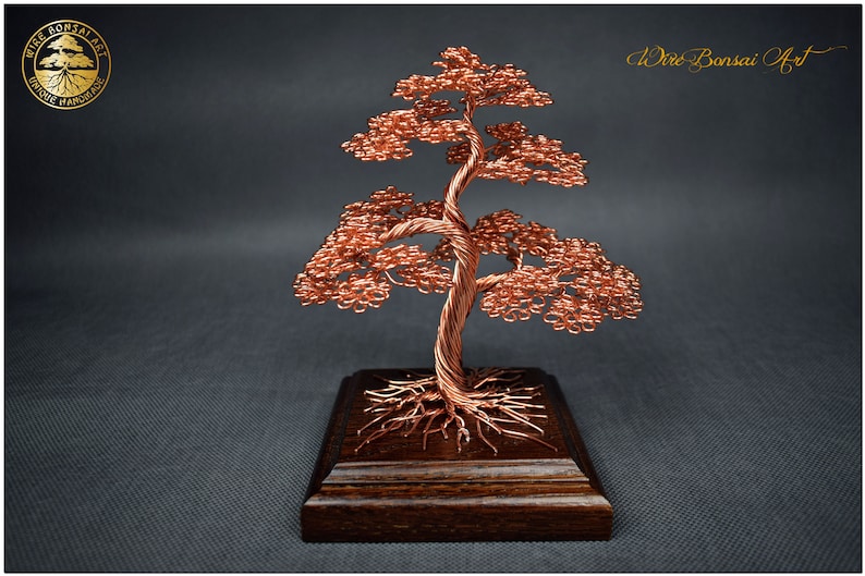 Mini Wire Bonsai Tree Made of Copper Engraved Dedication - Etsy