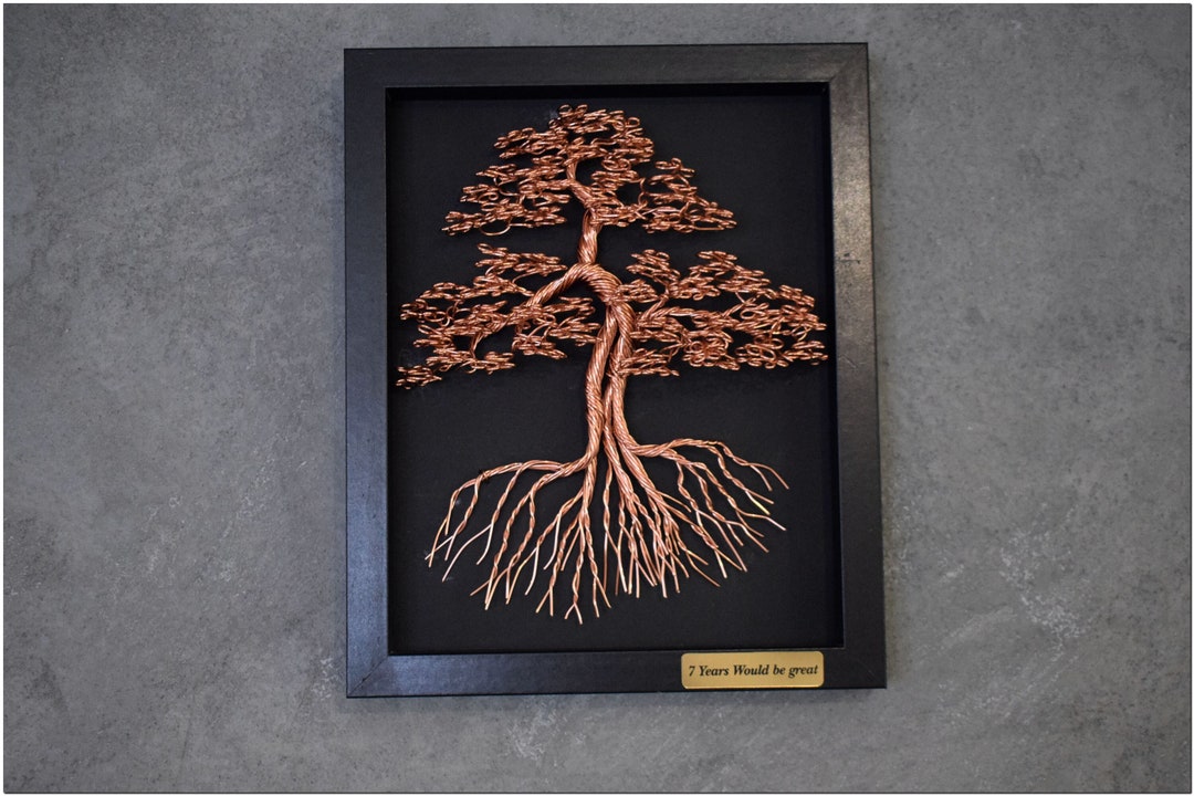 Wall Wire Bonsai Tree | Wall Metal Tree | Frame | 7th Anniversary ...