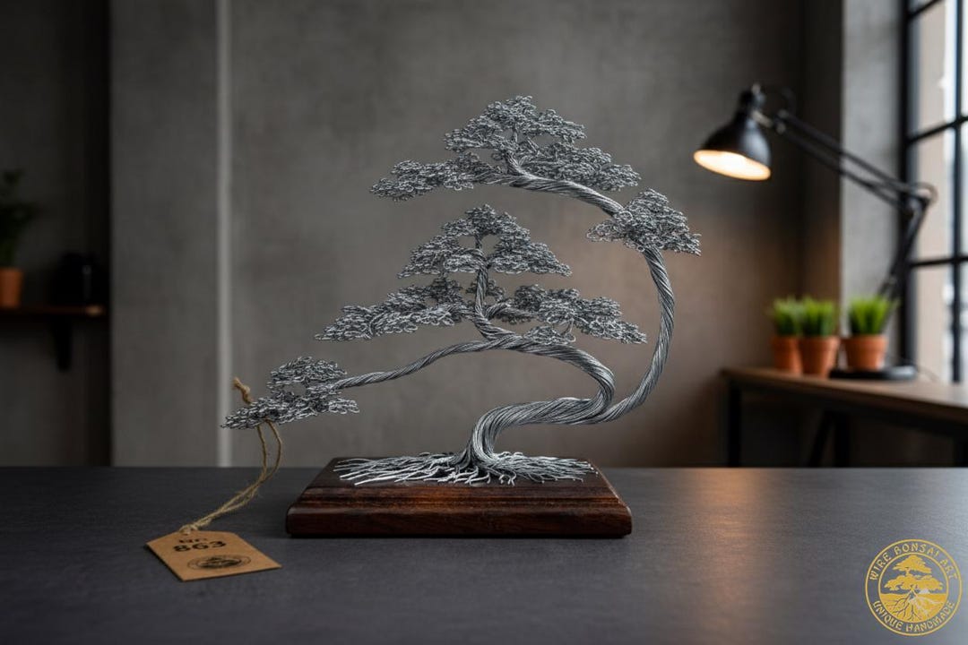 Handmade Wire Bonsai Tree: Engraved Tree of Life, Meditation Decor - Etsy