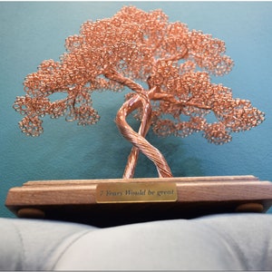 Copper Wire Bonsai Tree | 7th Anniversary | Engraved Dedication | Tree ...