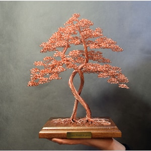 Copper Wire Bonsai Tree | 7th Anniversary | Engraved Dedication | Tree ...
