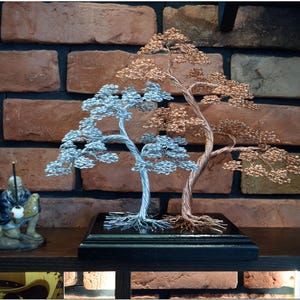 Metal Tree With Combination of Steel and Copper Wire | Engraved ...