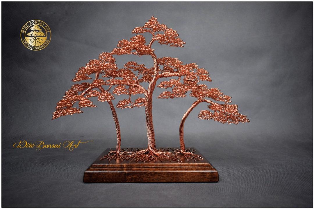 Copper Forest | Wire Bonsai Trees | 7th Anniversary | Engraved ...
