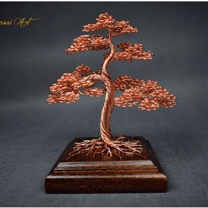 Mini Wire Bonsai Tree Made of Copper | Engraved Dedication | Luxury ...