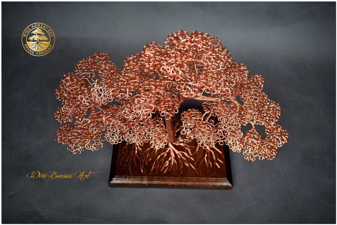 Copper Forest Wire Bonsai Trees 7th Anniversary Engraved - Etsy