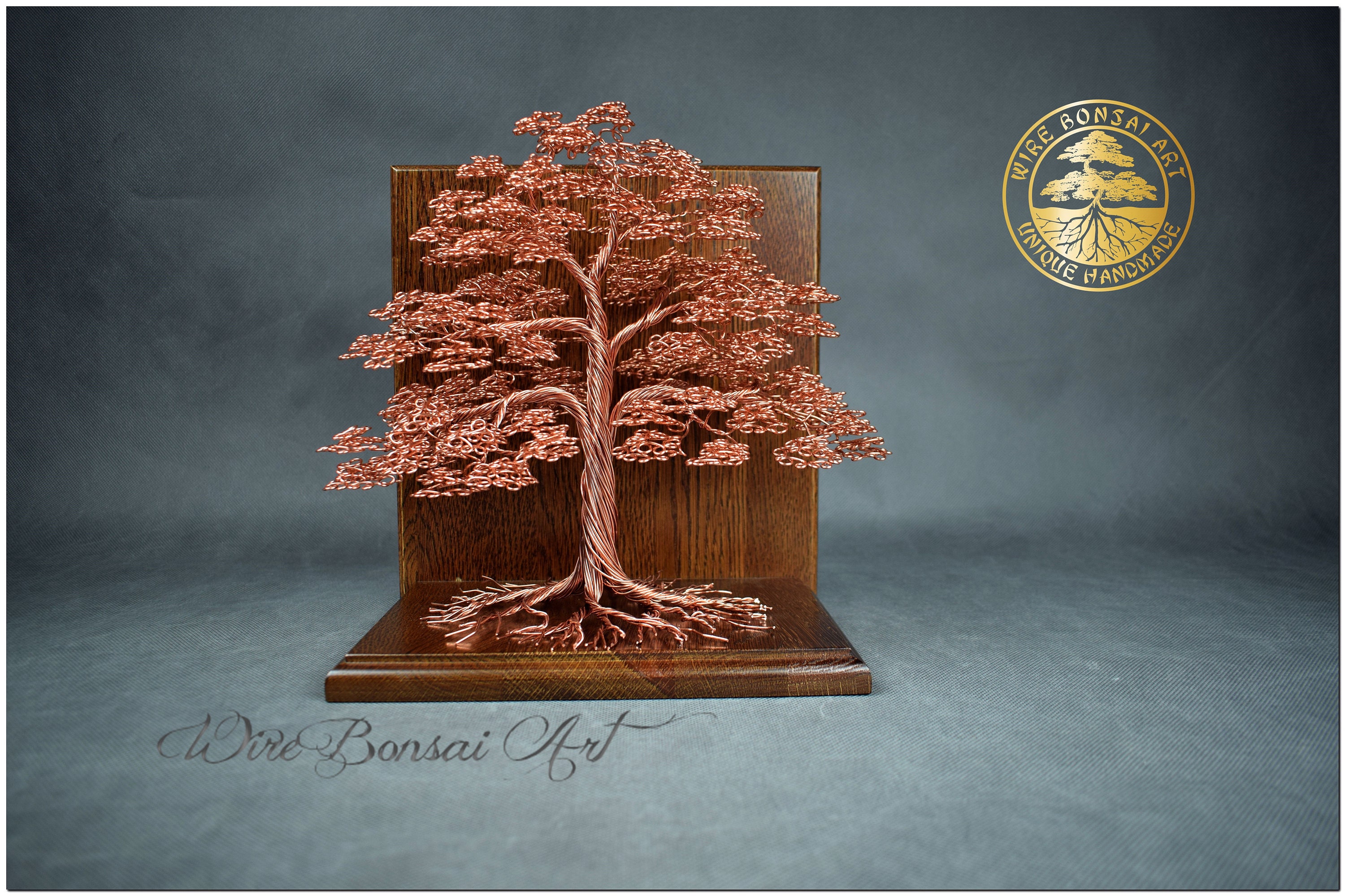 Bigger Copper Wire Bonsai Tree | Copper Anniversary | Engraved ...