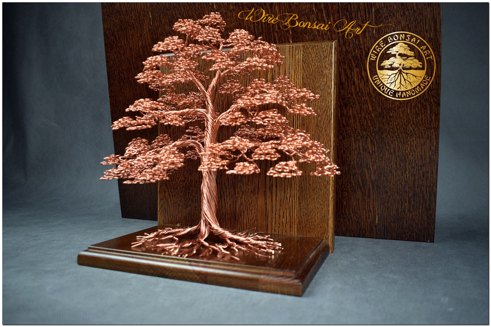 Bigger Copper Wire Bonsai Tree | Copper Anniversary | Engraved ...