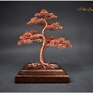 Mini Wire Bonsai Tree Made of Copper | Engraved Dedication | Luxury ...
