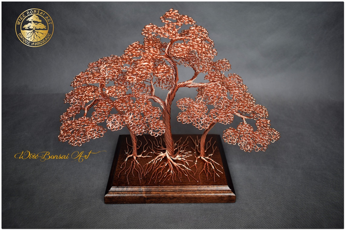 Copper Forest Wire Bonsai Trees 7th Anniversary Engraved - Etsy
