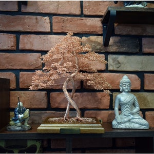 Copper Wire Bonsai Tree | 7th Anniversary | Engraved Dedication | Tree ...