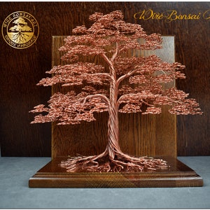 Bigger Copper Wire Bonsai Tree | Copper Anniversary | Engraved ...