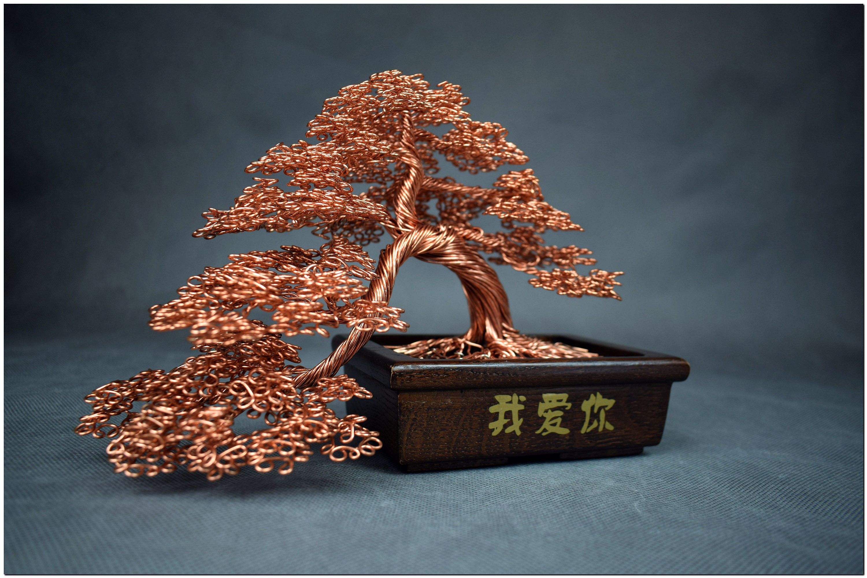 Cascade Copper Bonsai Tree | Oak Pot | Copper 7th Wedding Anniversary ...