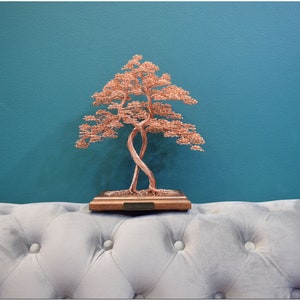 Copper Wire Bonsai Tree 7th Anniversary Engraved Dedication Tree for ...
