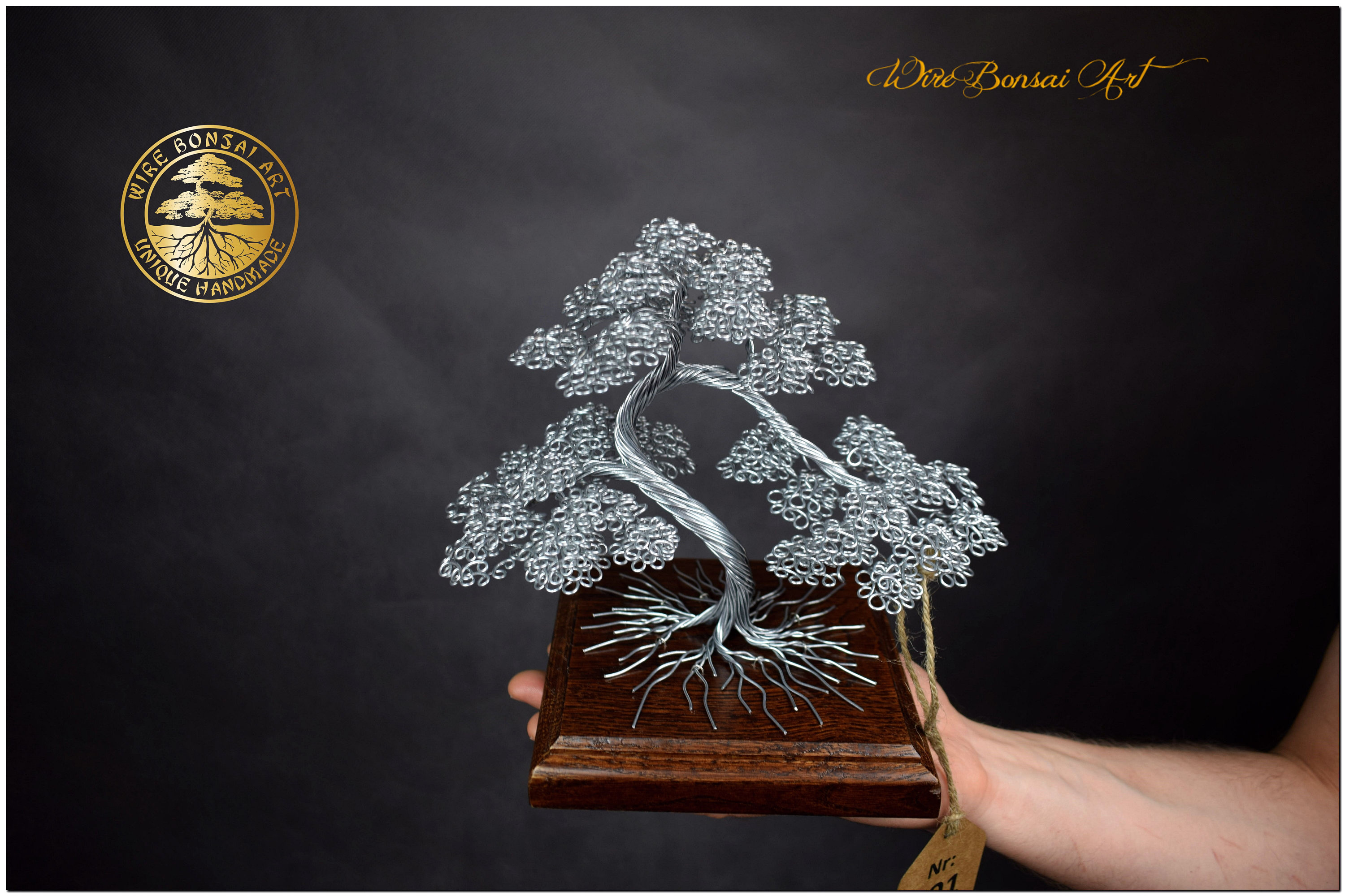 Metal Wire Bonsai Tree | Engraved Dedication | Luxury Handmade | Steel ...