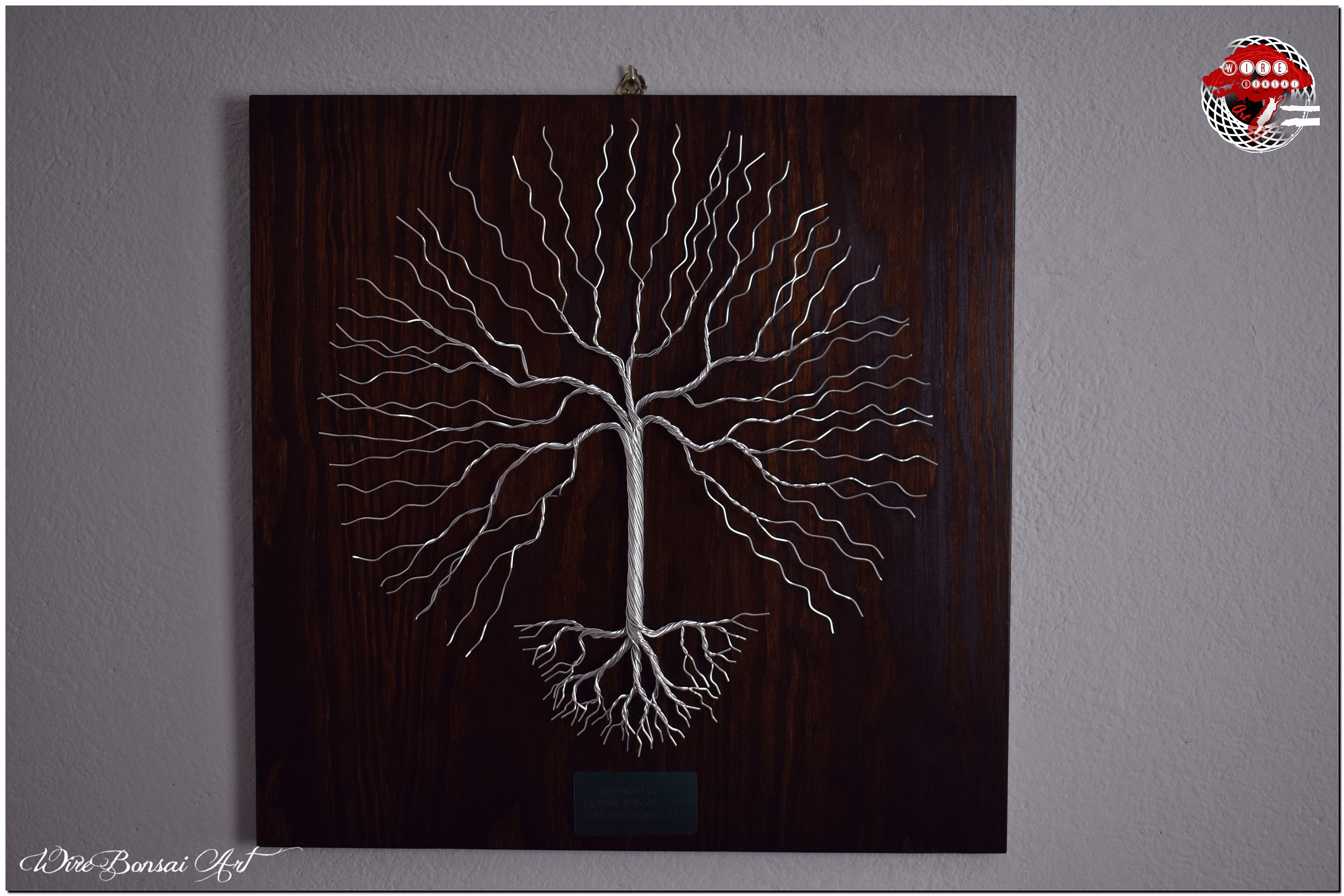 Wire Tree on the Wall Handmade Tree on a Wooden Board | Etsy