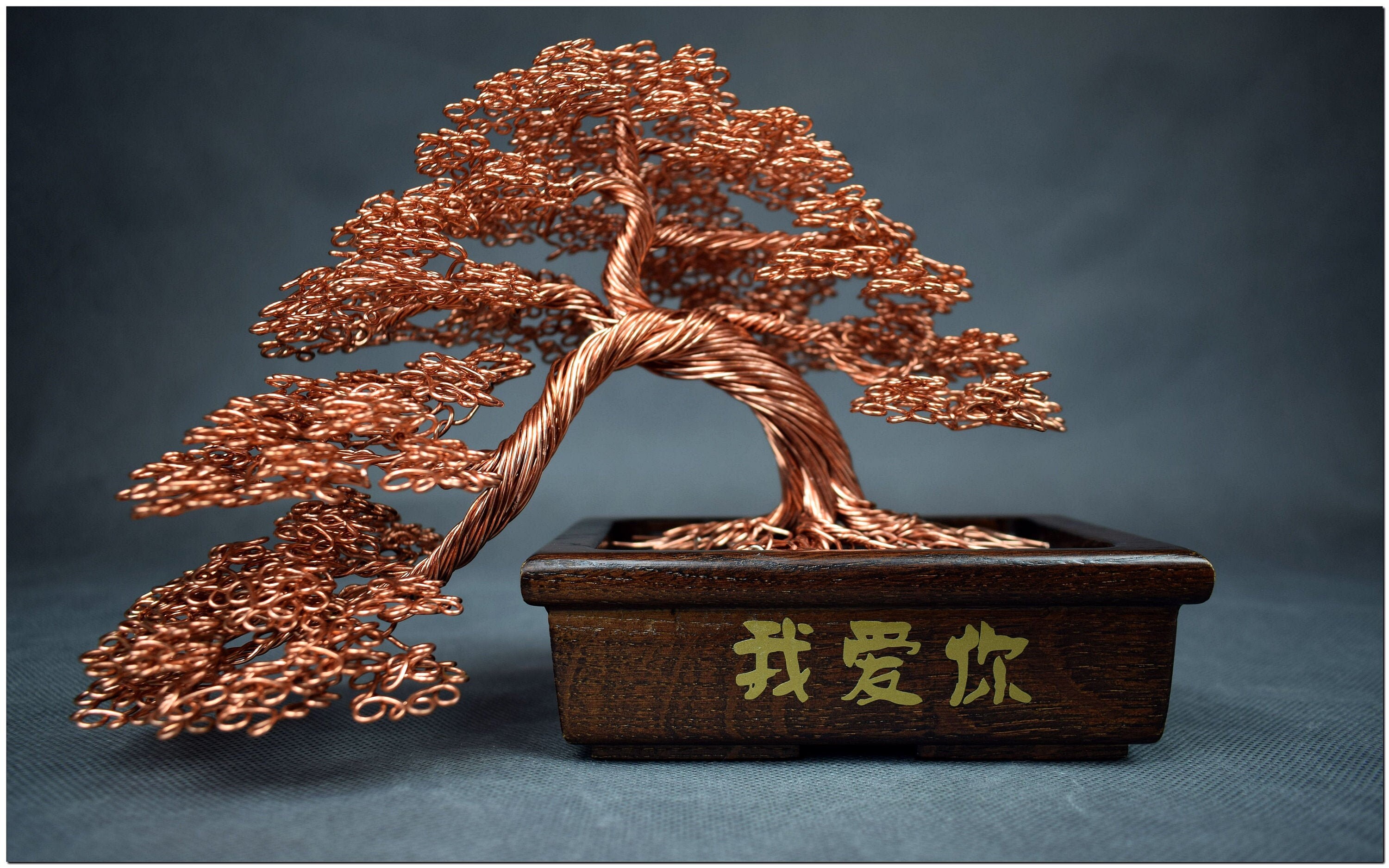 Cascade Copper Bonsai Tree | Oak Pot | Copper 7th Wedding Anniversary ...