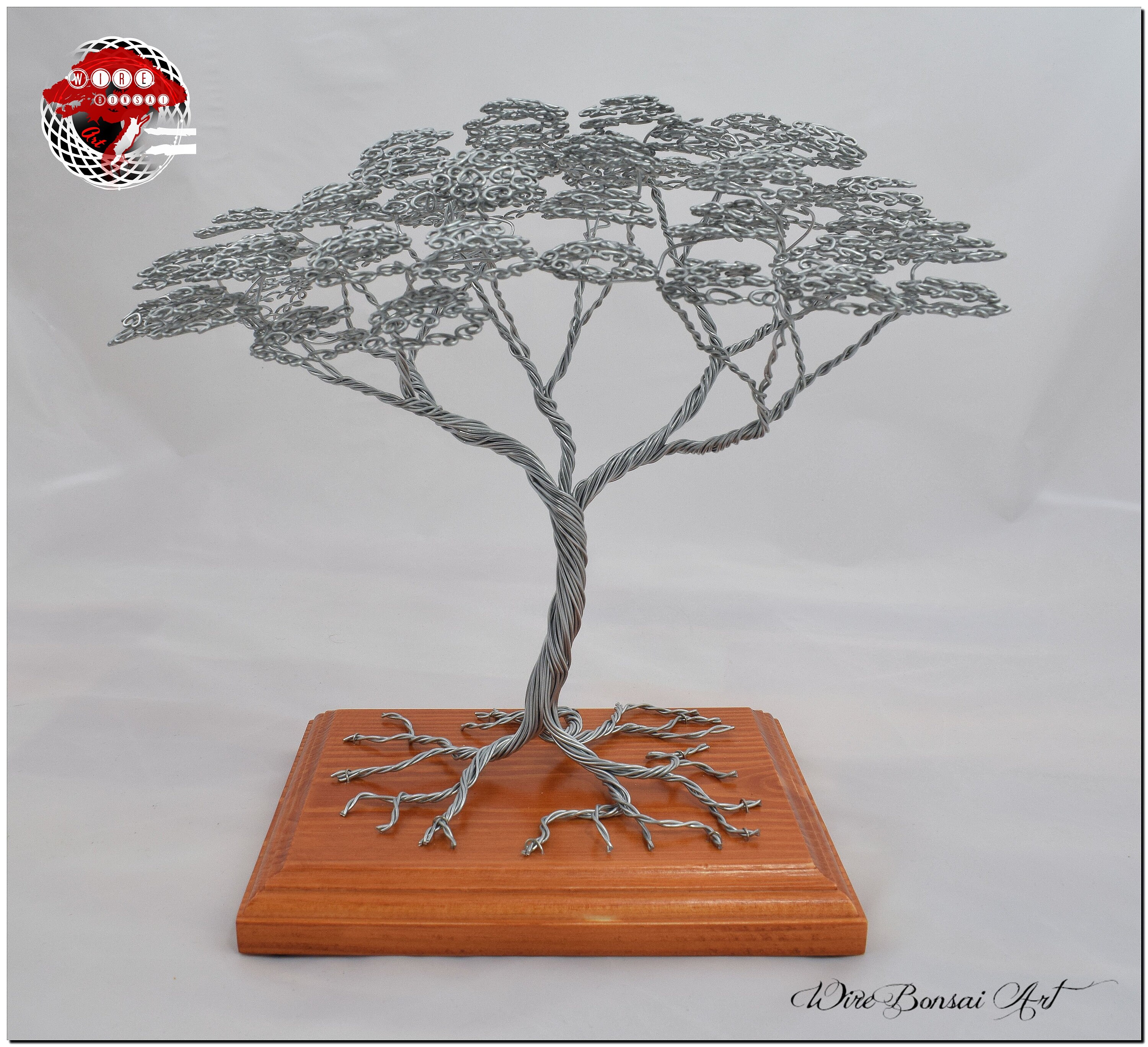 Engraved Metal Bonsai Tree: Handmade Steel Wire Sculpture - Etsy