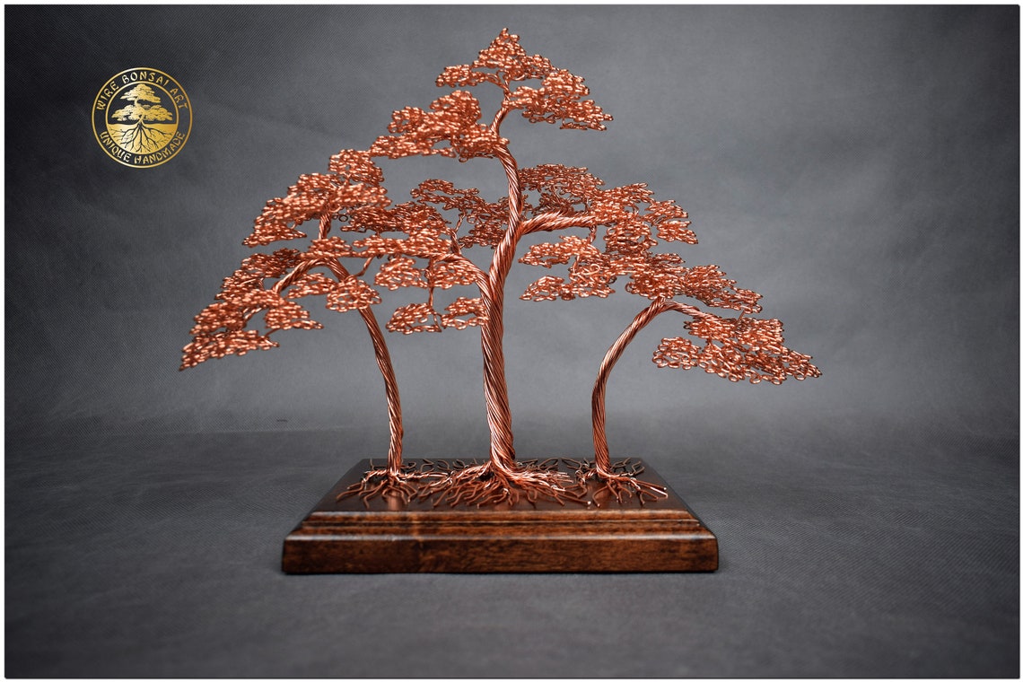 Copper Forest Wire Bonsai Trees 7th Anniversary Engraved - Etsy