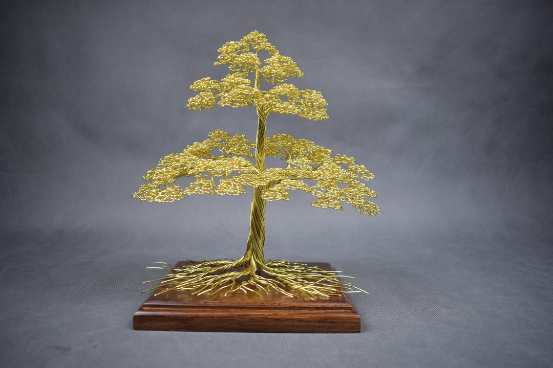 Classic Bonsai | Brass Tree | Engraved Dedication | 50TH Anniversary ...