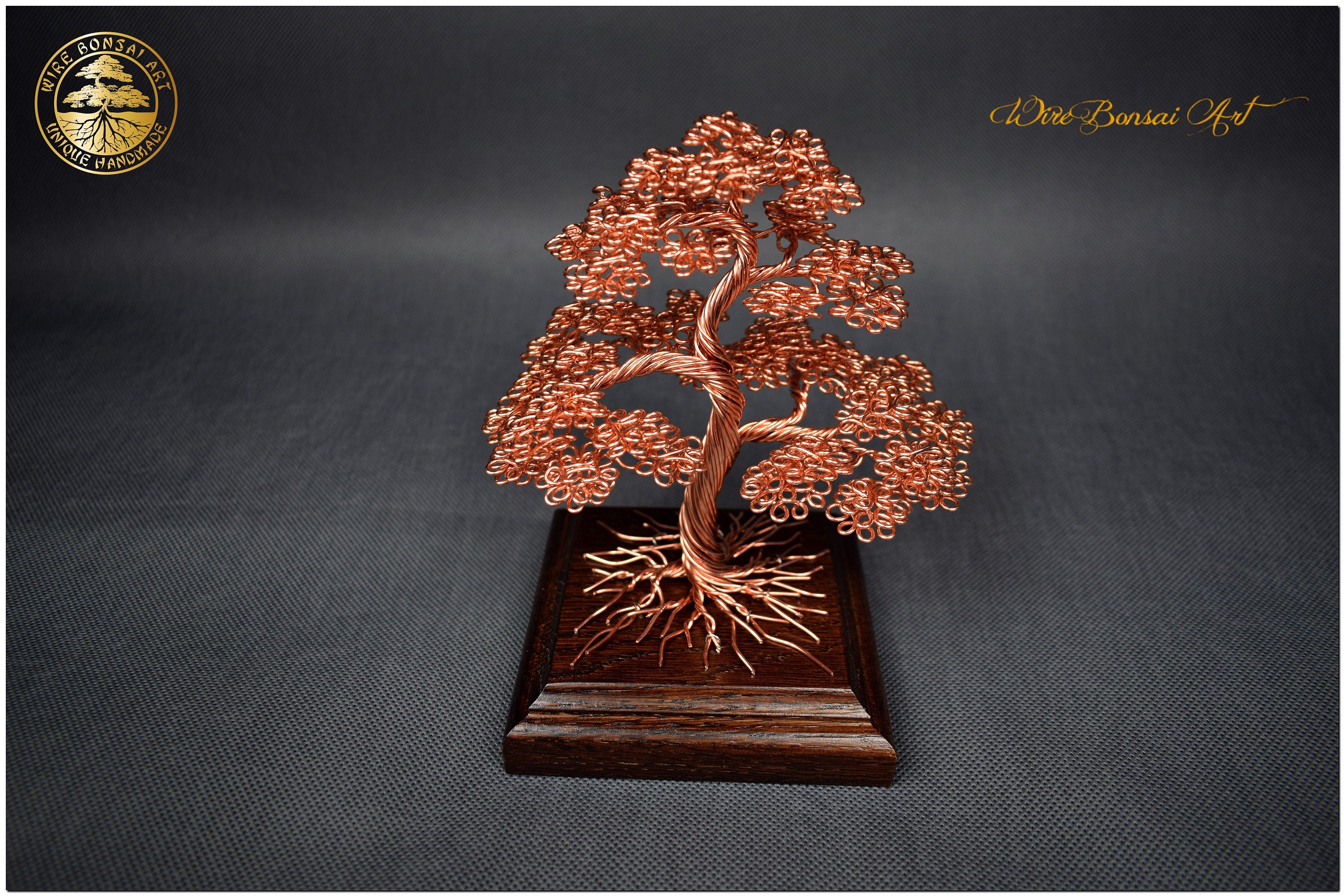 Mini Wire Bonsai Tree Made of Copper Engraved Dedication | Etsy