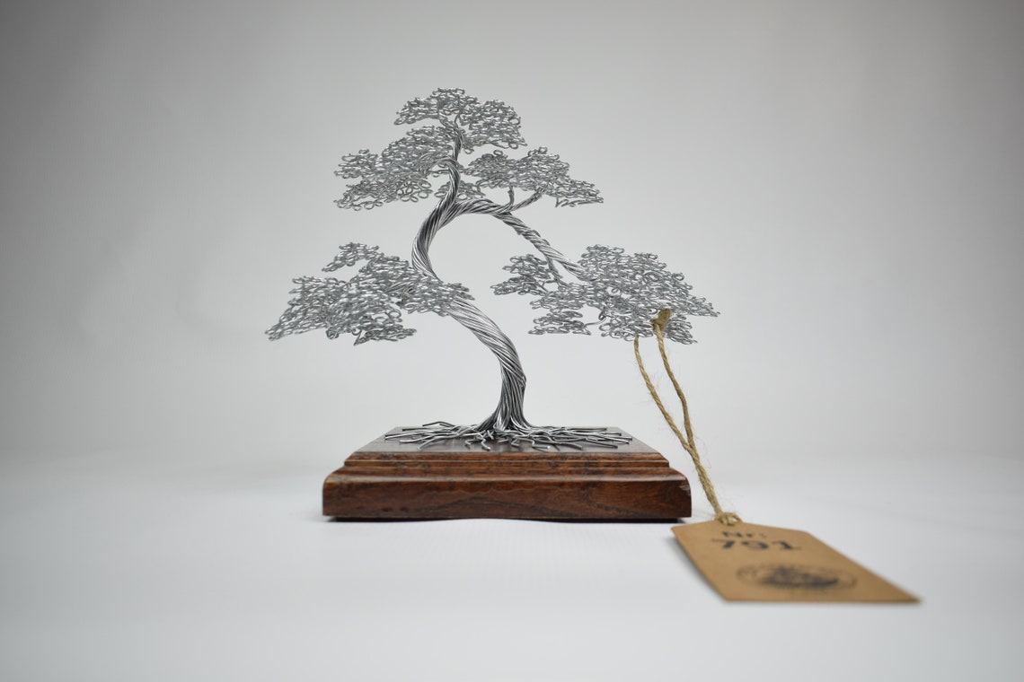 Metal Wire Bonsai Tree | Engraved Dedication | Luxury Handmade | Steel ...
