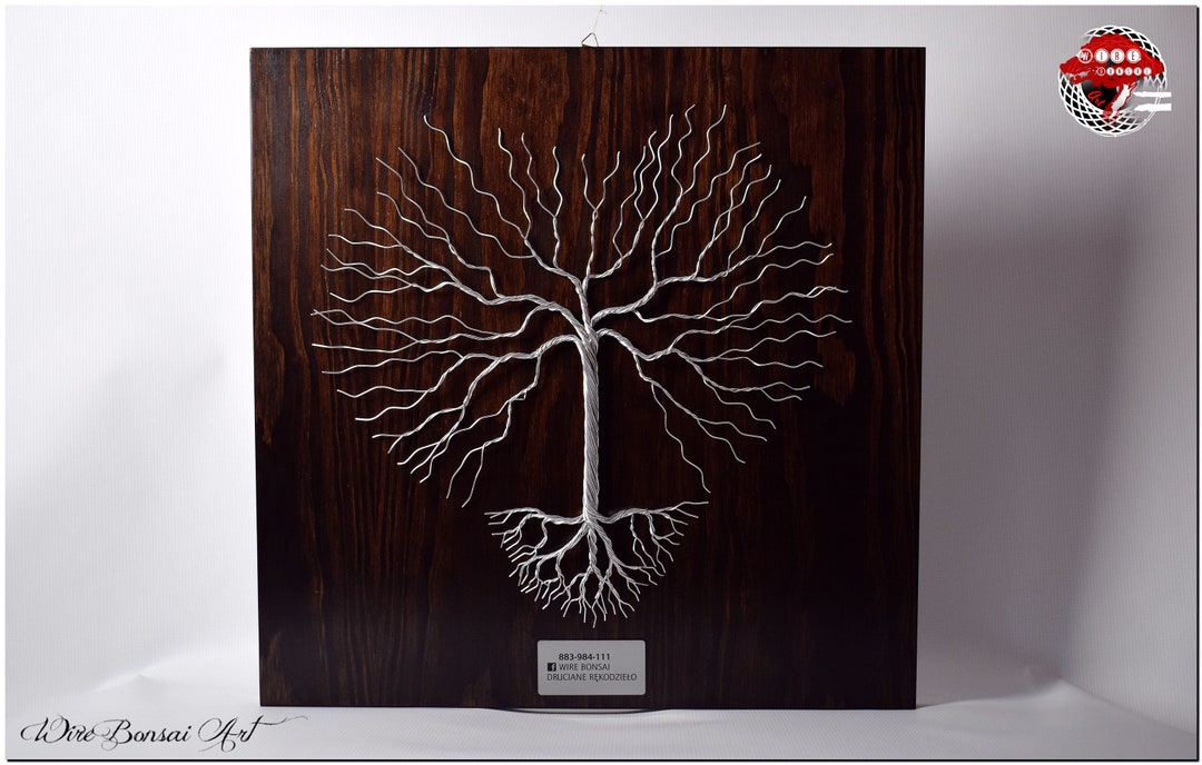 Wire Tree on the Wall Heart Shaped Tree Engraved - Etsy