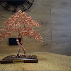 Copper Wire Bonsai Tree | 7th Anniversary | Engraved Dedication | Tree ...
