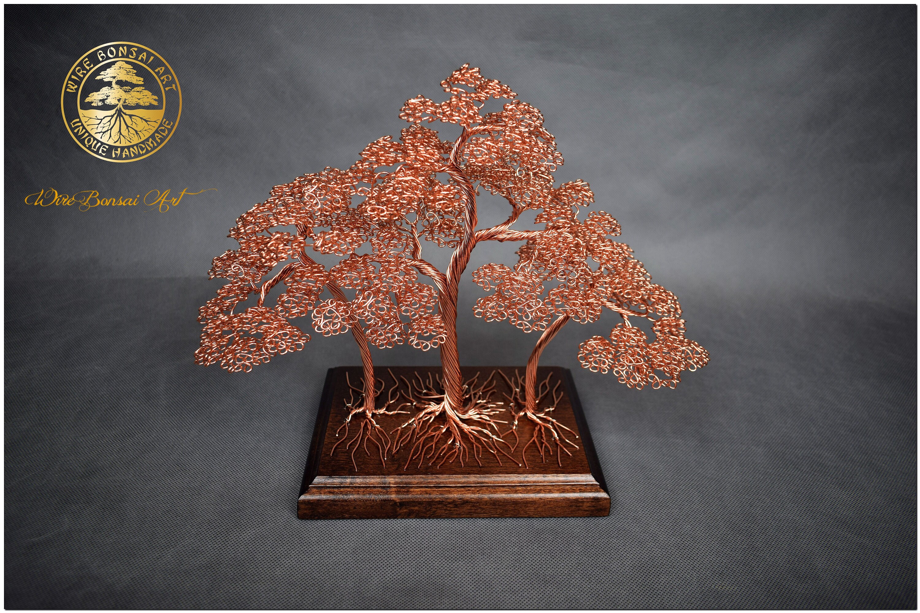 Copper Forest Wire Bonsai Trees 7th Anniversary Engraved - Etsy