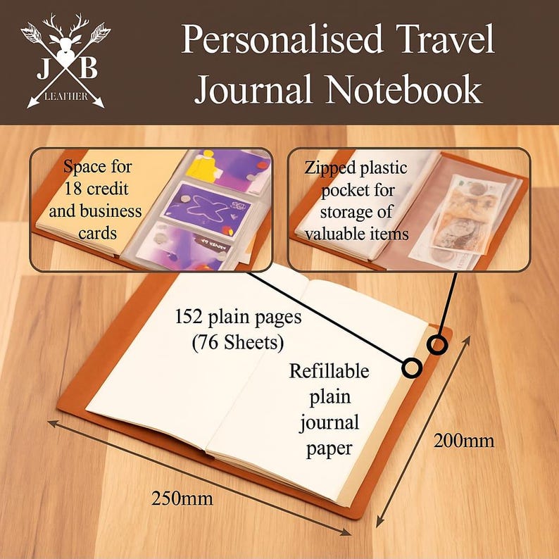 Personalized Travel Book Journal | Ultimate Travel Gift | PU Vegan ...