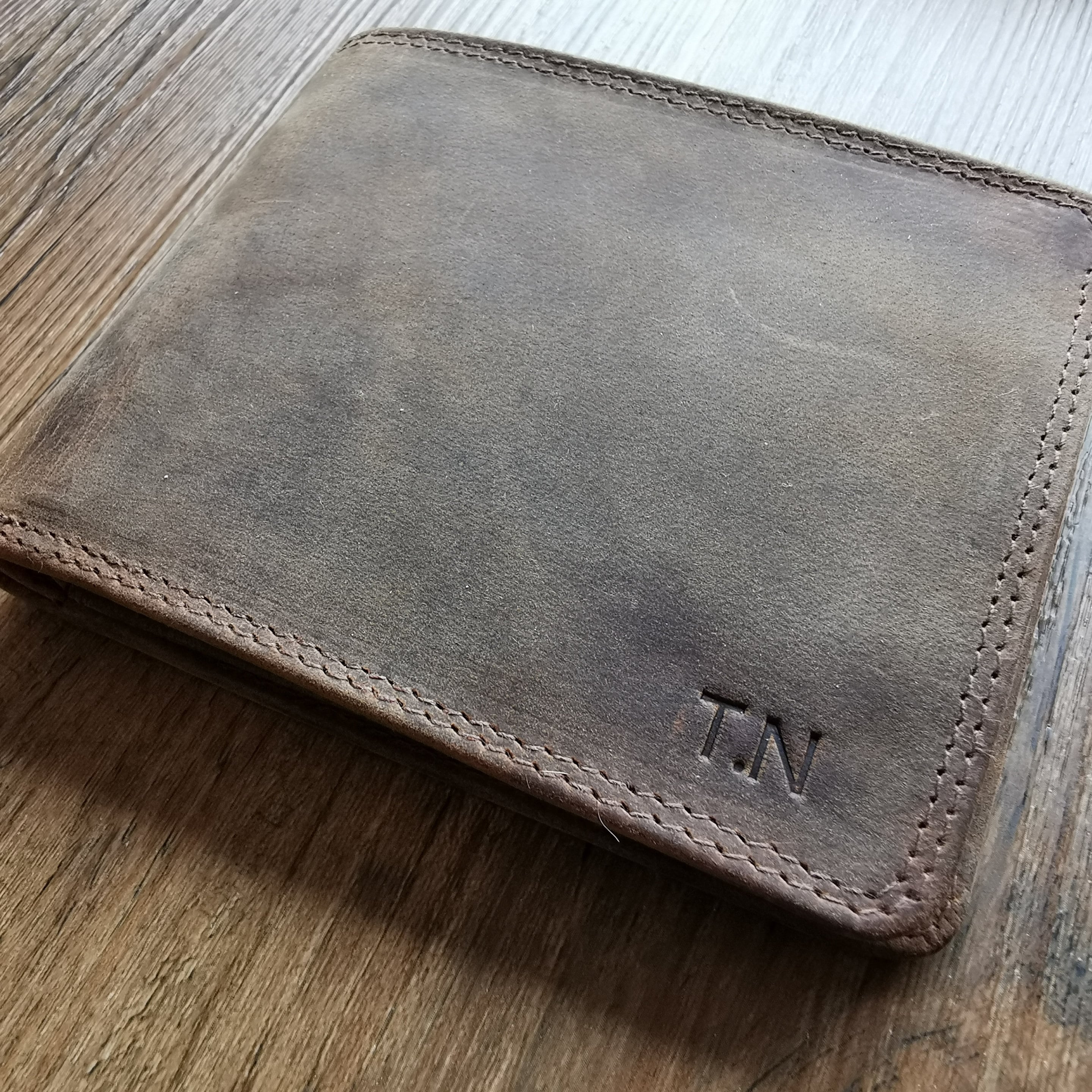 Personalised Real Leather Rustic Men's Wallet Handmade - Etsy UK