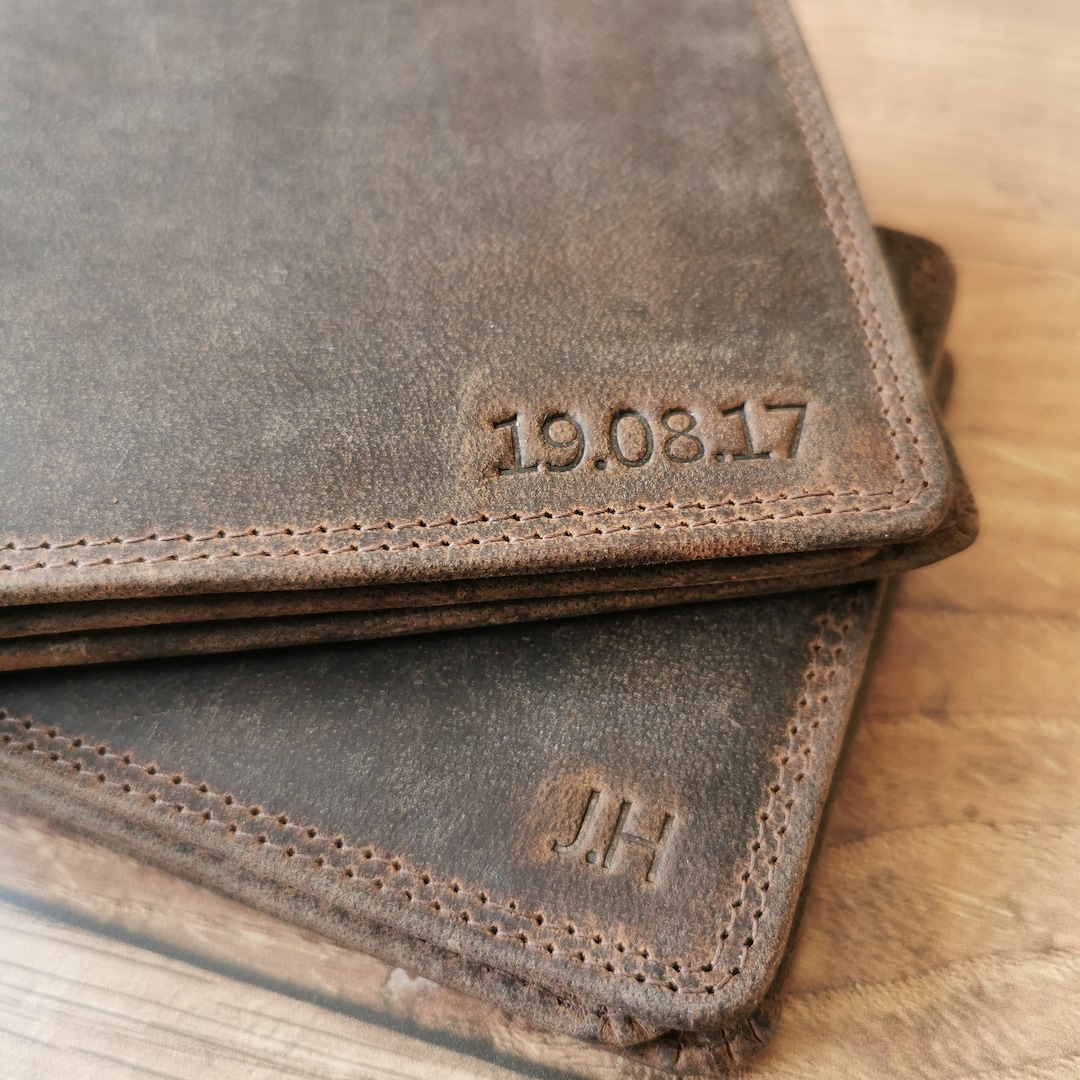 Personalised Real Leather Rustic Men's Wallet | Handmade Vintage Hunter ...