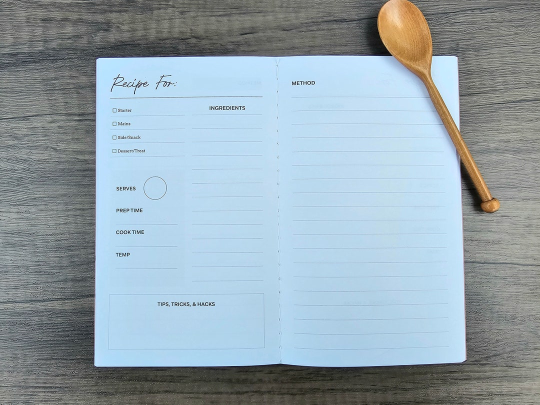 Recipe Cook Book Journal Refill Paper Inserts for Cook Book Recipe Book ...