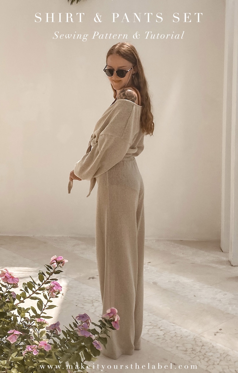 Wide Leg Pants and Front Tie Top PDF Pattern Bundle Sizes 34-44 in ...