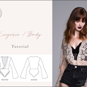 Women's Lingerie Bodysuit PDF Sewing Pattern Sizes 36 - 42 in English ...