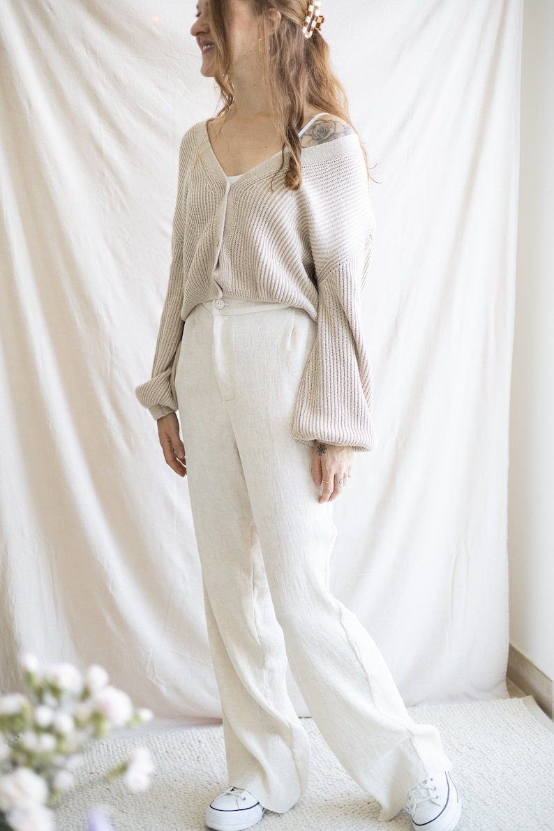 Wide Leg Trousers Linen Pants PDF Sewing Pattern in English - Etsy