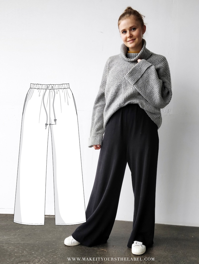Wide Leg Pants and Front Tie Top PDF Pattern Bundle Sizes 34-44 in ...