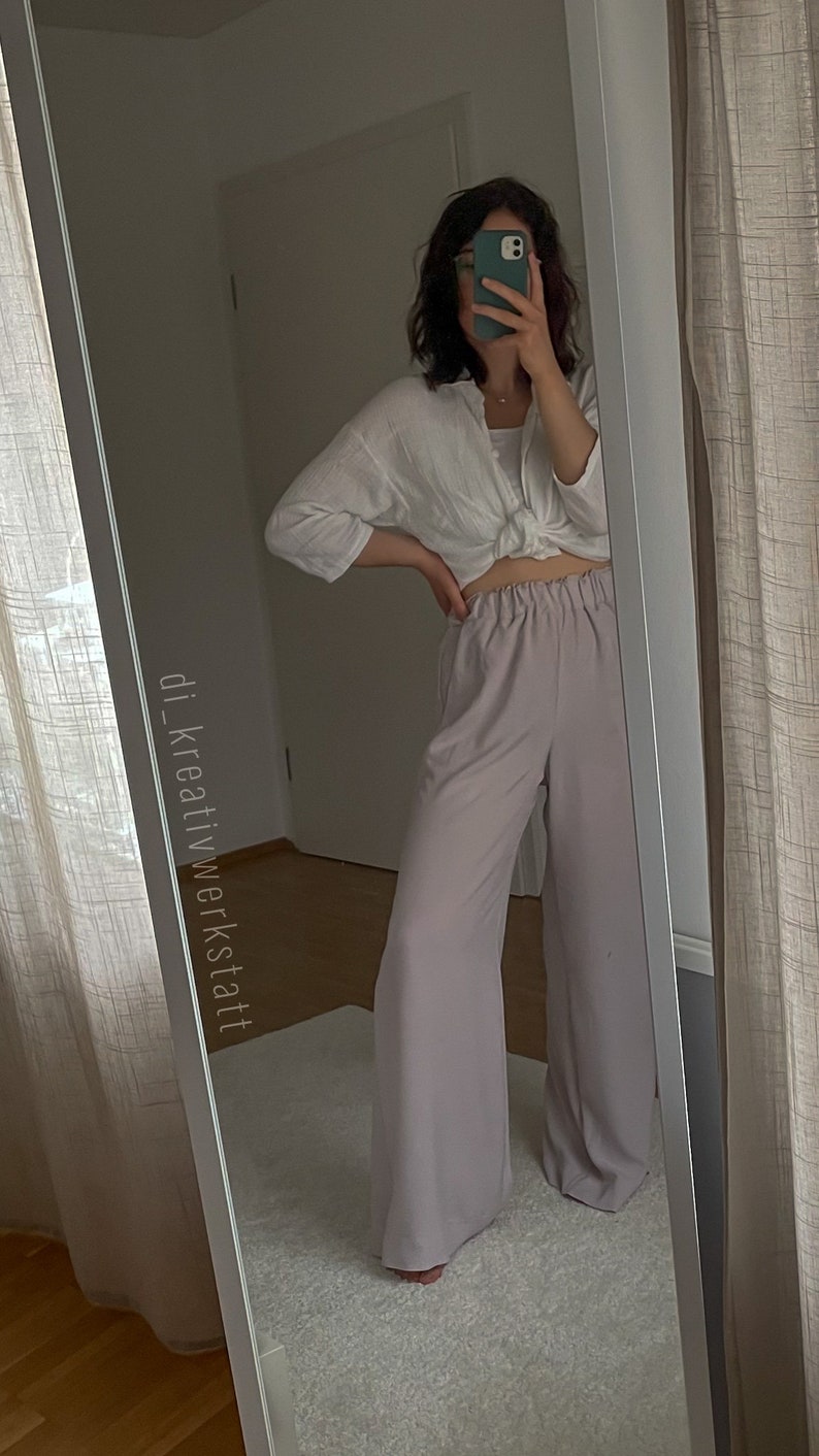 Wide Leg Palazzo Pants Flared Culotte With Elastic Waist Band - Etsy