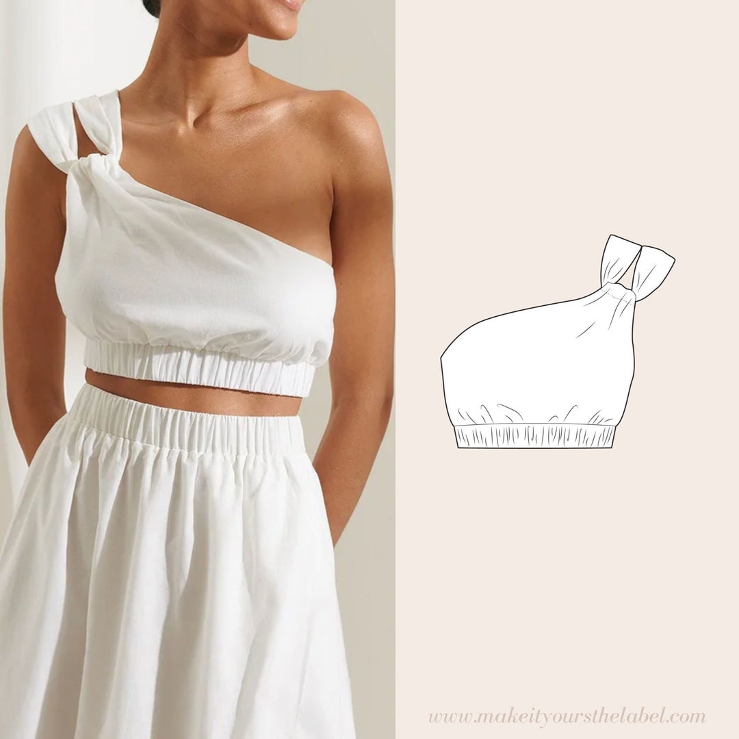 Asymmetrical Twisted Crop Top PDF Sewing Pattern - English - Etsy