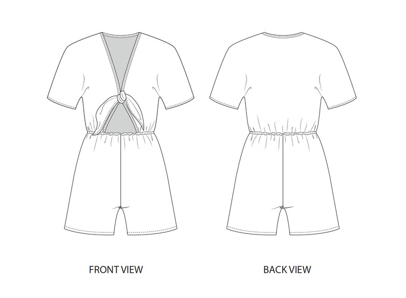 Pdf Sewing Pattern Womens One Piece Jumpsuit Etsy
