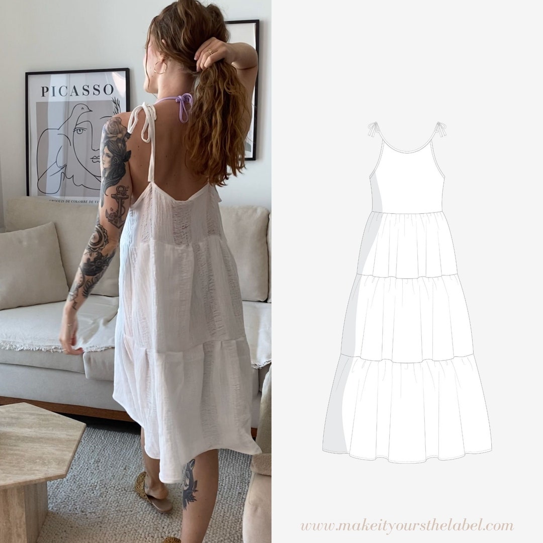 Long Dress With Ruffles / Gathered Dress / Long Summer Dress / Maxi ...