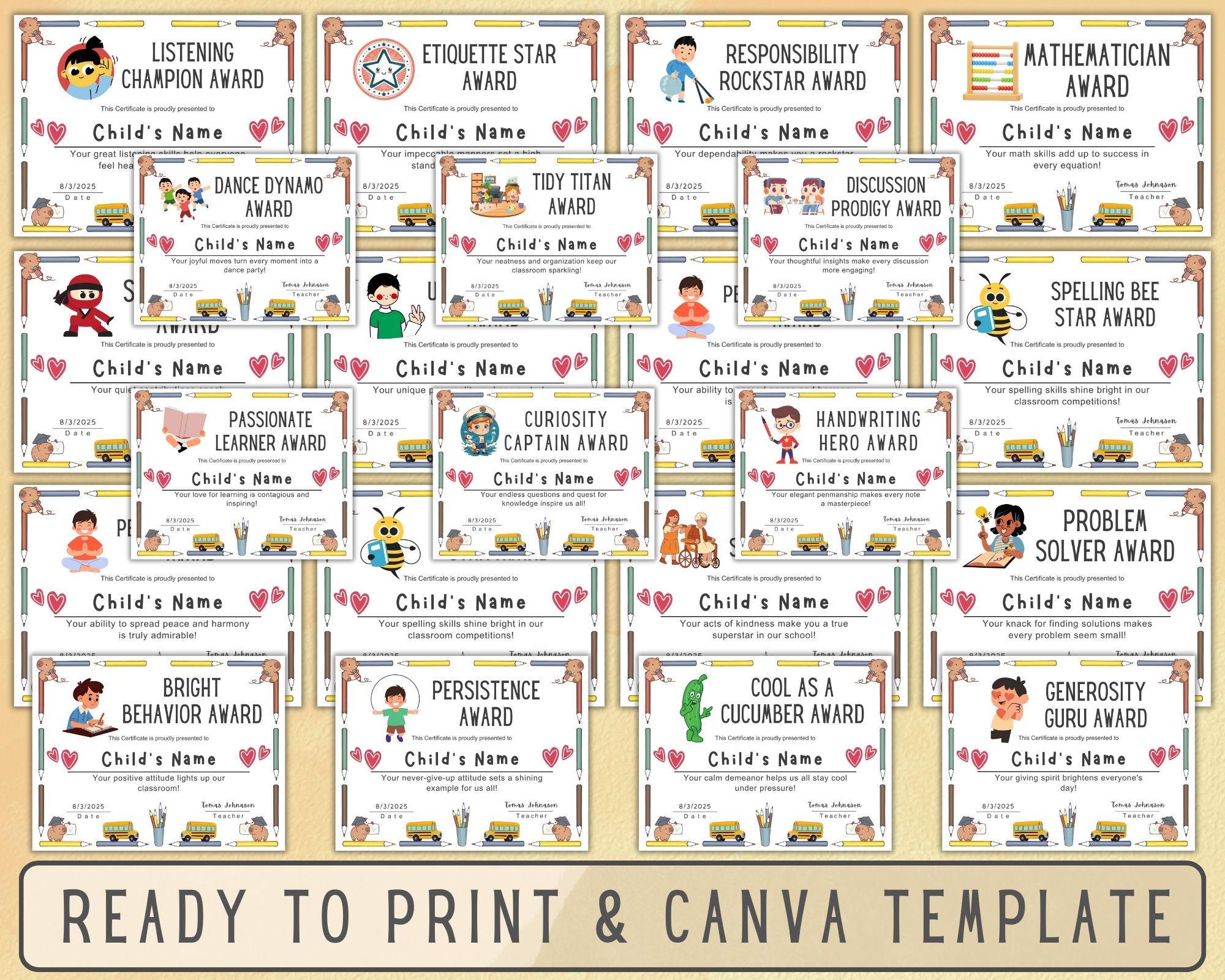 100 Funny Editable Classroom Awards Certificates, Student Appreciation ...