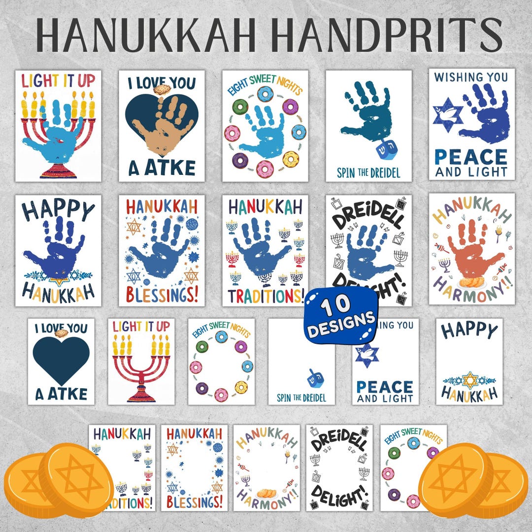 10 Hanukkah Handprint Templates, DIY Printable Craft for Babies ...