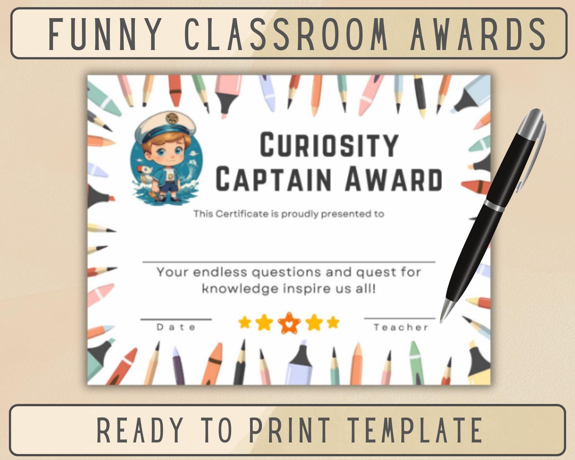 Funny Editable Classroom Awards Certificates, Student Appreciation, End ...