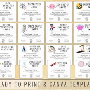 100 Funny Editable Employee Awards Certificates, Employee Appreciation ...